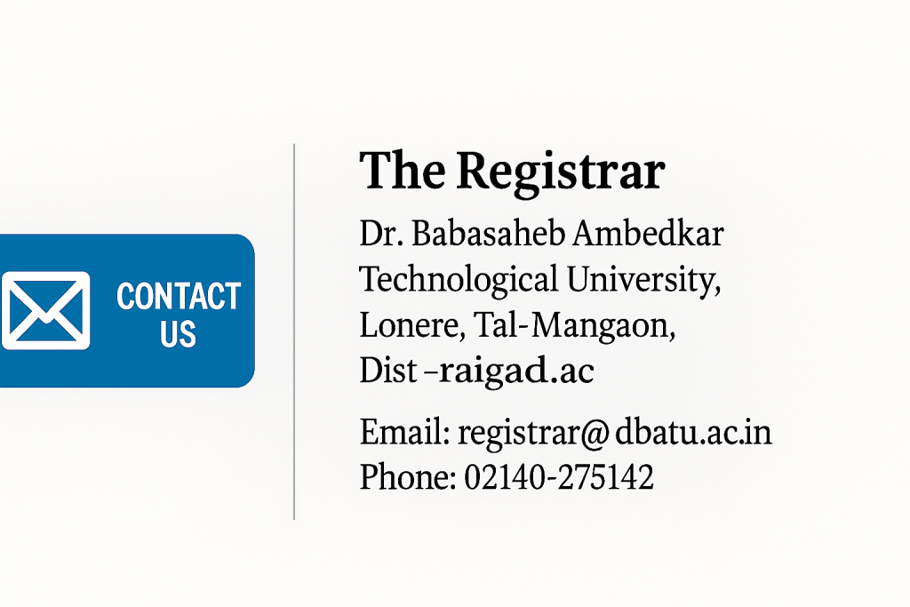 Contact Us – Dr.Babasaheb Ambedkar Technological University